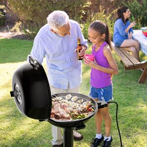 Giantex Electric Grill, 1600W Portable Barbecue Grill with Removable Non-Stick Grilling Rack, Adjustable Temperature, Oil Drip Tray, for Indoor Outdoor Picnic Camping Backyard Cooking, Black