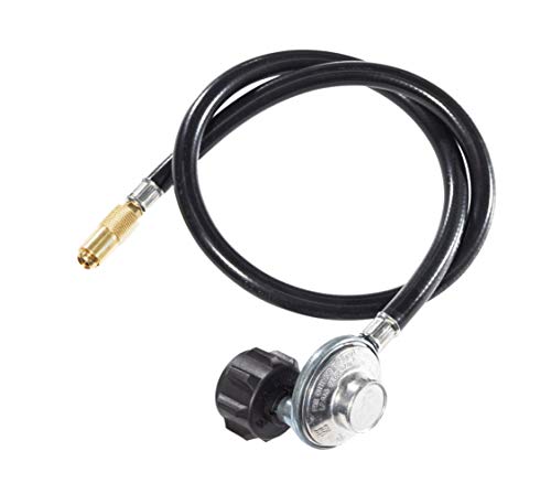 Blackstone Propane Adapter Hose & Regulator for 20 lb Tank, Gas Grill & Griddle - Weather Resistant & Corrosion Resistant - Extends Up To 3 Feet - 5471, Black