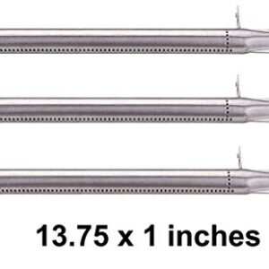 Votenli S9061A(3-Pack) S1048A(3-Pack) Replacement 13 1/8 inches Stainless Steel Heat Plates and Stainless Steel Grill Burner Crossover Tube for Brinkmann 810-3330-S,810-3331-F