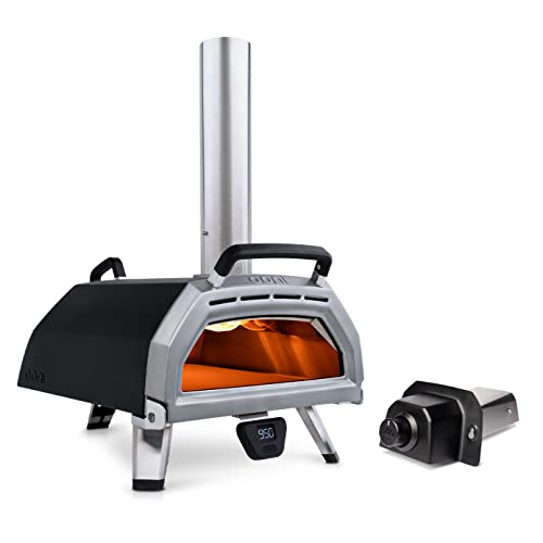 Ooni Karu 16 Multi-Fuel Outdoor Pizza Oven + Ooni Karu 16 Propane Gas Burner – Outdoor Pizza Oven for Authentic Stone Baked Pizzas