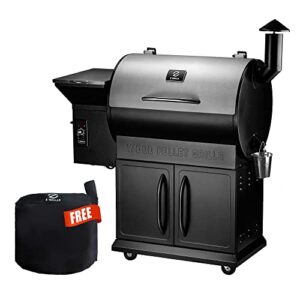 z grills wood pellet smoker with rain cover, 697 sq. in cooking area, 8-in-1 grill for outdoor bbq, 700d2e