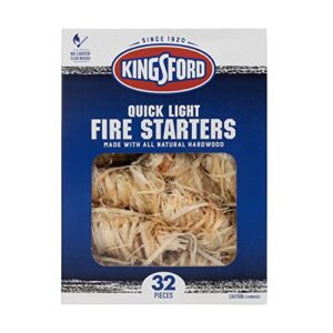 kingsford quick light fire starters | wooden fire starters made with all natural hardwood for grilling, campfires, & outdoor fireplaces | 32 count fire starter rolls