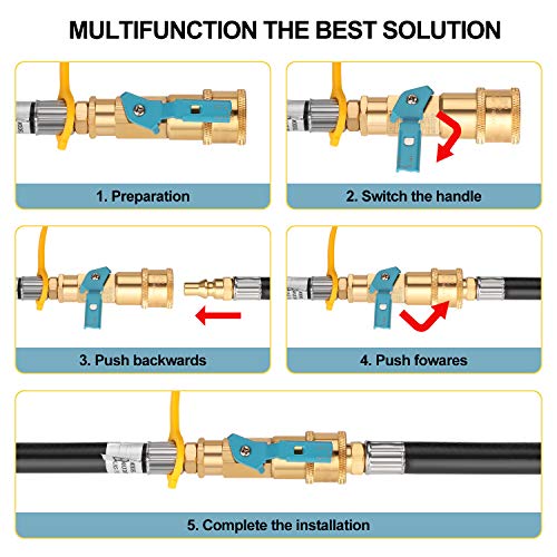 WADEO 12 feet Low Pressure RV Propane Quick-Connect Hose, RV Quick Connect Propane Hose with 1/4" RV Quick Connect Conversion Fitting for Blackstone Tabletop Grill 17"/22"