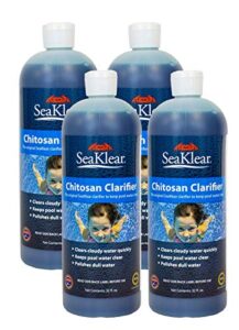 seaklear chitosan clarifier for pools | 1 qt bottle | 4 pack