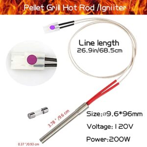 JAQKITU Porcelain-Enameled Fire Burn Pot and Hot Rod Ignitor Kit Replacement Parts for Pit Boss and Traeger Pellet Grill