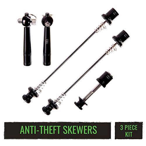 evo Quick Release Skewer Set, 3 Piece Anti-Theft Locking Skewers with Key