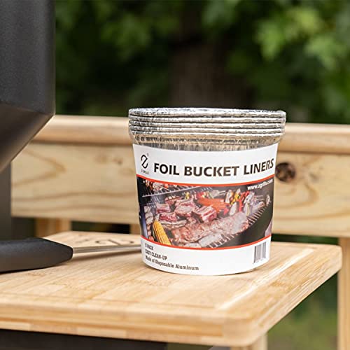 Z GRILLS BBQ Grease Foil Bucket Liners Grill Drip Disposable Aluminum 5/20/25/30 Packs (5 Packs)