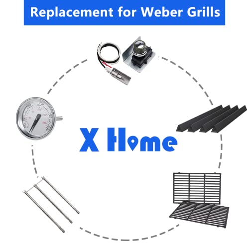 X Home 22.5-Inch Heavier Flavorizer Bars Replacement for Weber Genesis Silver/Gold B & C, Spirit E-310, Spirit 300 Series (Side-Mounted Control) Grill Parts, Porcelain-enameled, 5-Pack