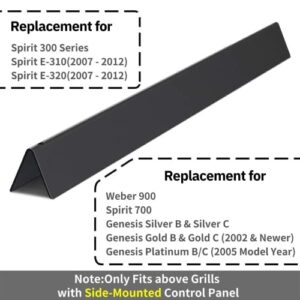 X Home 22.5-Inch Heavier Flavorizer Bars Replacement for Weber Genesis Silver/Gold B & C, Spirit E-310, Spirit 300 Series (Side-Mounted Control) Grill Parts, Porcelain-enameled, 5-Pack