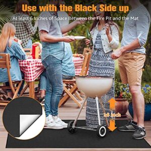 40" Square Fire Pit Mat, 4 Layers of Fireproof Grill Pad for Fire Pit, Under Grill Mat&Fire Pit Mat for Protecting Wood Deck Patio Floor Grass, Propane Burners & Portable Charcoal Grills