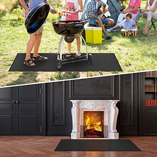 40" Square Fire Pit Mat, 4 Layers of Fireproof Grill Pad for Fire Pit, Under Grill Mat&Fire Pit Mat for Protecting Wood Deck Patio Floor Grass, Propane Burners & Portable Charcoal Grills