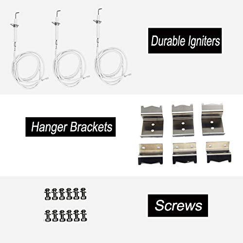 BBQ Future Grill Parts Kit Replacement Parts for Chargriller 3001 3030 4000 5050 5072,5252, 5650 Grill Models, Grill Burner Tube, Hanger Brackets, Heat Plates, Electronic Ignitor