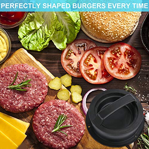 HAHAYOO 3 in 1 Stuffed Burger Press Patty Maker Rings Molds Kit, Non Stick Stuffer Hamburger Press Patty Maker - with 100 Pcs Wax Hamburger Patty Paper, Sausage Patty Press for Slider/Pattie/Grilling