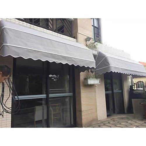 Window/Entry Awning, Front Door Canopy, Polyester Fabric Cover Snow and Rain Blocker UV Protection, Foldable Galvanized Bracket Fully Assembled (Color : Light Grey, Size : 150x60x60cm)