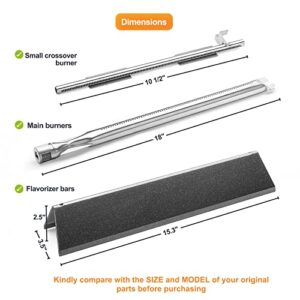 Flavorizer Bars and Grill Burner for Weber Spirit I & Sprit II 200 Series E-210 E-220 S-210 S220 with Front Control Gas Grills, Repair Parts for Weber 15.3” Flavor Bars 7635 & 18” Burner Tubes 69785