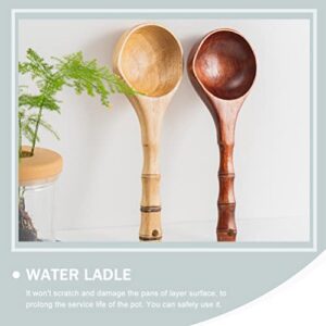 FOMIYES Wood Water Ladle Sauna Ladle Wooden Sauna Room Spoon Water Ladle Bathroom Spoon Shampoo Ladle Water Scoop for Sauna Room Kitchen Bathroom Garden Coffee Pouring Ladle