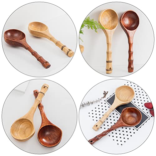 FOMIYES Wood Water Ladle Sauna Ladle Wooden Sauna Room Spoon Water Ladle Bathroom Spoon Shampoo Ladle Water Scoop for Sauna Room Kitchen Bathroom Garden Coffee Pouring Ladle