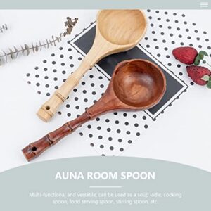 FOMIYES Wood Water Ladle Sauna Ladle Wooden Sauna Room Spoon Water Ladle Bathroom Spoon Shampoo Ladle Water Scoop for Sauna Room Kitchen Bathroom Garden Coffee Pouring Ladle