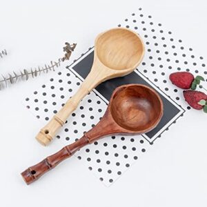 FOMIYES Wood Water Ladle Sauna Ladle Wooden Sauna Room Spoon Water Ladle Bathroom Spoon Shampoo Ladle Water Scoop for Sauna Room Kitchen Bathroom Garden Coffee Pouring Ladle