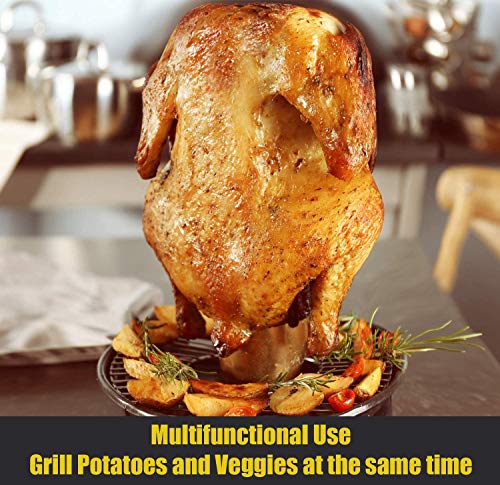 2 Packs Beer Can Chicken Holder for Grill Oven Smoker - Chicken Throne Whole Chicken Roaster With Canister for Crispy Skin And Moist Juicy Meat - Easy To Use And Clean Beer Chicken Stand for Grill