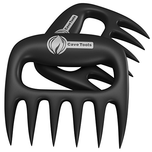 Cave Tools Meat Claws for Shredding Pulled Pork, Chicken, Turkey, and Beef- Handling & Carving Food - Barbecue Grill Accessories for Smoker, or Slow Cooker - Gun Metal