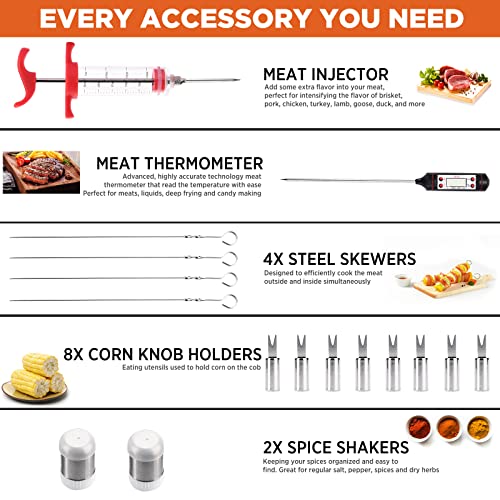 Commercial Chef Barbeque Grill Accessories for Outdoor Grill - Grilling Accessories - BBQ Grill Set - Grilling Gifts for Men - Birthday Gifts for Men - BBQ Smoker Accessories - BBQ Accessories - 25 PC