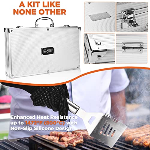 Commercial Chef Barbeque Grill Accessories for Outdoor Grill - Grilling Accessories - BBQ Grill Set - Grilling Gifts for Men - Birthday Gifts for Men - BBQ Smoker Accessories - BBQ Accessories - 25 PC