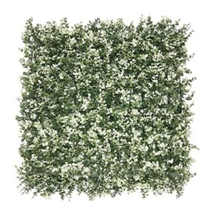 windscreen4less artificial faux ivy leaf decorative fence screen 20” x 20″ boxwood/milan leaves fence patio panel, buxus white 25 pieces