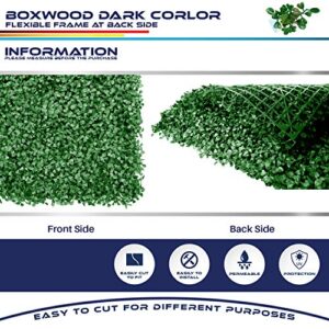 Windscreen4less Artificial Faux Ivy Leaf Decorative Fence Screen 20'' x 20" Boxwood/Milan Leaves Fence Patio Panel, Dark Green 7 Pieces