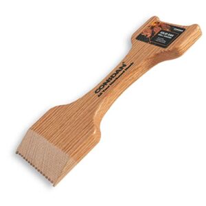 consdan grill scraper, soild oak wooden grill brush, grill scraper for outdoor grill, bristle free grill scrapers, grill grate cleaner safe wood grill brusher