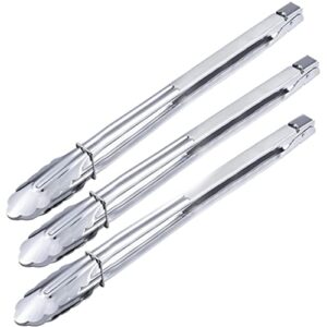 ccraft set of 3 stainless steel cooking grilling tongs extra long, for kitchen and barbecue charcoal, 1.5 x 2 16 inches (a21452)