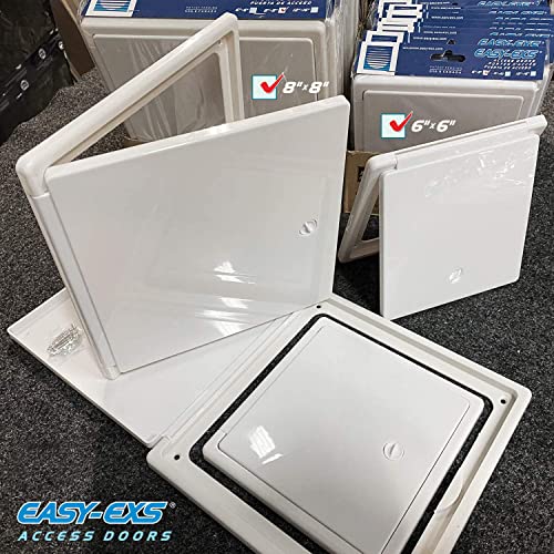 EASY-EXS Access Panel 6x6 with Door (Max Service Opening 4.3x4.3) Plastic White (Small 6"x6'')