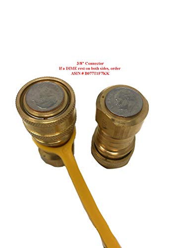 3/8 Inch Natural Gas Quick Connector Brass Propane Adapter Fittings for LP Gas Propane Hose Quick Disconnect [2660] Solid Brass 1/2 PSIG Pressure 50 000 BTU Hour Capacity Input 3/8 Insert