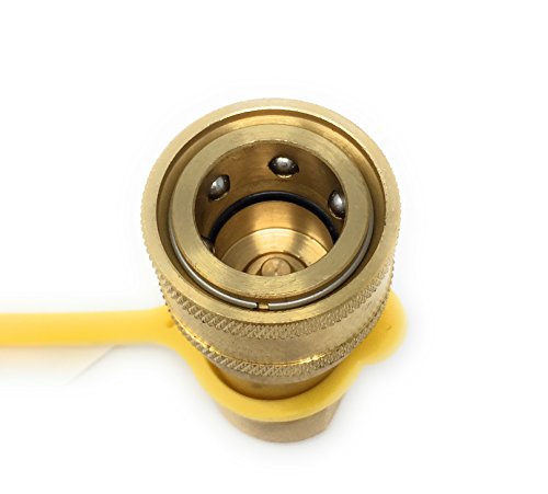 3/8 Inch Natural Gas Quick Connector Brass Propane Adapter Fittings for LP Gas Propane Hose Quick Disconnect [2660] Solid Brass 1/2 PSIG Pressure 50 000 BTU Hour Capacity Input 3/8 Insert