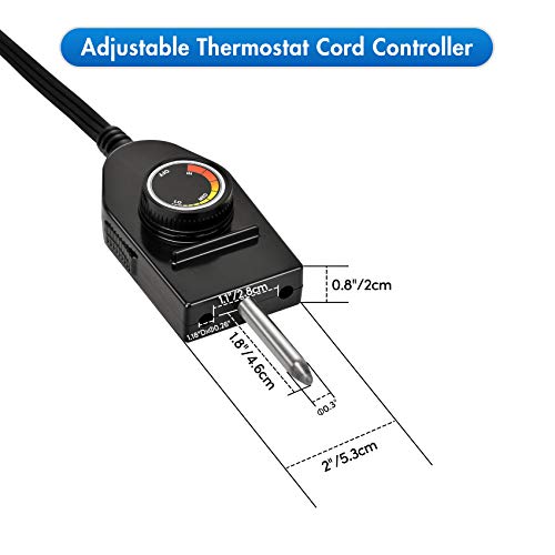 Stanbroil Replacement Part Electric Smoker and Grill Heating Element with Adjustable Thermostat Cord Controller for Most Smokers and Grills