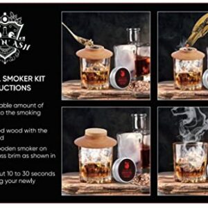 OAK N' ASH Cocktail Smoker Kit with Torch and wood chips | Old Fashioned Smoker Kit | Whiskey & Bourban Drink Smoke Infuser Kit | Whiskey Gifts for Men , Dad , Husband and More (NO BUTANE) (NO GLASS)