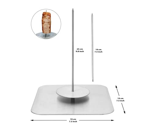 Murray Mallee Vertical Skewer - Al Pastor Skewer for Grill - Barbeque Skewer Rack Brazilian Churrasco BBQ Shawarma Meat Stand Spit - Skewers for Kebabs, Doner, Gyros, Gaucho, Meat Roasting Stick