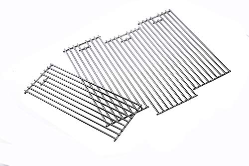 LS'BABQ Replace Parts 4-Pack Stainless Steel BBQ Grill Grates for Bull Most Models 19.25" x 7.5" OEM 16517，Steer Premium 69008,69009, Lonestar Select 87048,87049, 7 Burner Premium 18248,18249