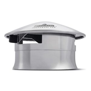 smokeware vented chimney cap – compatible with the big green egg, stainless steel replacement accessory