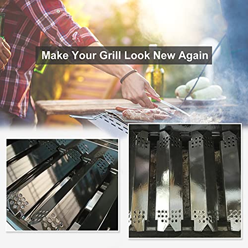 Criditpid Replacement Parts for Nexgrill 5 Burner 720-0888, 720-0888N, 720-0830H, Members Mark 720-0882D Grill, 5-Pack Heat Plates Flame Tamers Parts for Nexgrill Replacement Parts 720-0888n