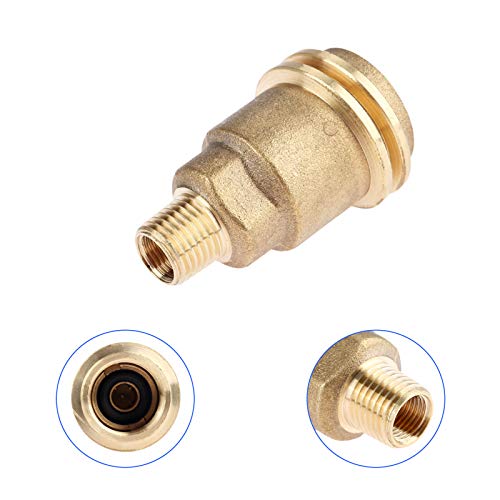 QCC1 Nut Propane Gas Fitting Hose Adapter with 1/4" Male Pipe Thread, Propane Quick Connect Fittings Hose Adapters, Solid Brass Outdoor Cooking Propane Adapter (Pack of 2)