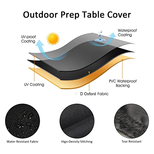 Youlvy Outdoor Grill Table Cover for Cuisinart CPT-200 Outdoor BBQ Prep Cart,Waterproof Patio Prep Table Cover Grill Cart Cover All Season Protection - 50 x 22 x 36 Inch