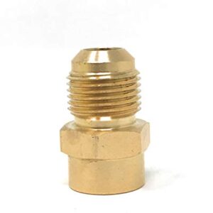 1/2 Male Flare x 3/8 Female Flare Brass Reducer coupling [661-FA0806] to adapt 1/2" application to 3/8 inch Natural Gas Grill Hose Connect Propane Assembly-3/8 Female Flare Thread x 1/2 Male Flare