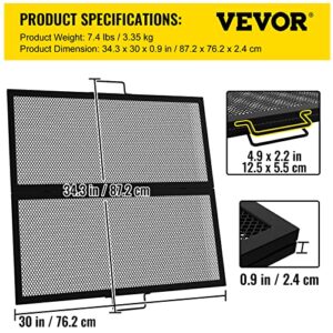 VEVOR Fire Pit Cooking Grate 30 Inch, Foldable Square Cooking Grill Grates, Heavy Duty X-Marks BBQ Grill with Portable Handle & Solid Steel for Outdoor Campfire Party & Gathering