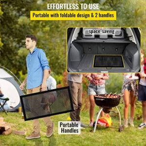 VEVOR Fire Pit Cooking Grate 30 Inch, Foldable Square Cooking Grill Grates, Heavy Duty X-Marks BBQ Grill with Portable Handle & Solid Steel for Outdoor Campfire Party & Gathering