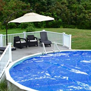 Sun2Solar Blue 15-Foot-by-30-Foot Oval Solar Cover | 1200 Series | Heat Retaining Blanket for In-Ground and Above-Ground Oval Swimming Pools | Use Sun to Heat Pool Water | Bubble-Side Facing Down