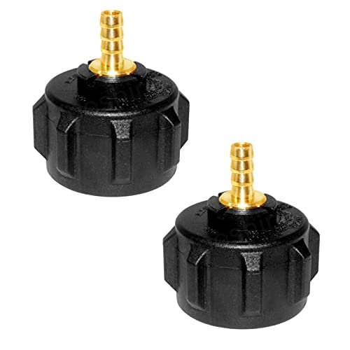 ANPTGHT QCC1 Nut Propane Adapter Propane Gas Fitting with 5/16" Hose Barb Regulator Valve Brass Propane Pipe Fitting, Pack of 2