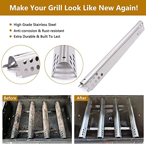 Criditpid Grill Replacement Parts for Charbroil 6 Burner 463276517, 463244819, Charbroil 463347518, 463347519, 463347017, 463342119. Grill Heat Plates, Burners, Crossover Tubes and Igniters.