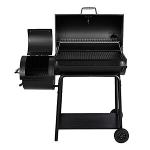 Royal Gourmet Outdoor BBQ Charcoal Grill and Offset Smoker Grill combo on Clearance Prime with Wheels Front Table, Black, CC1830FB