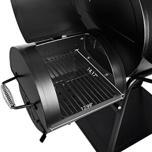 Royal Gourmet Outdoor BBQ Charcoal Grill and Offset Smoker Grill combo on Clearance Prime with Wheels Front Table, Black, CC1830FB